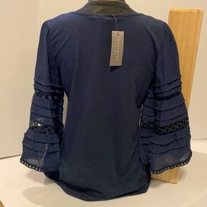 Sharagano | Tops | Nwt Sharagano Deep Indigo 34 Bell Sleeve Top | Poshmark